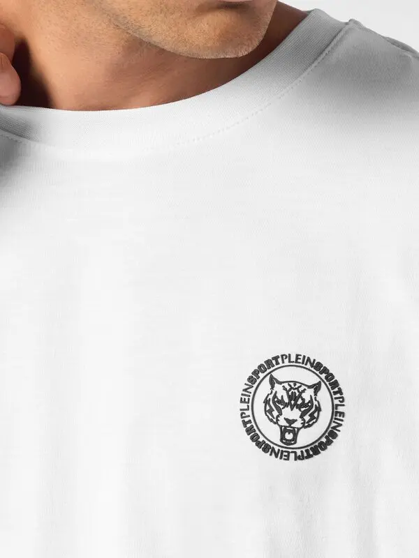 PLEIN SPORT Relaxed Fit Jersey T-shirt With Logo Print - White