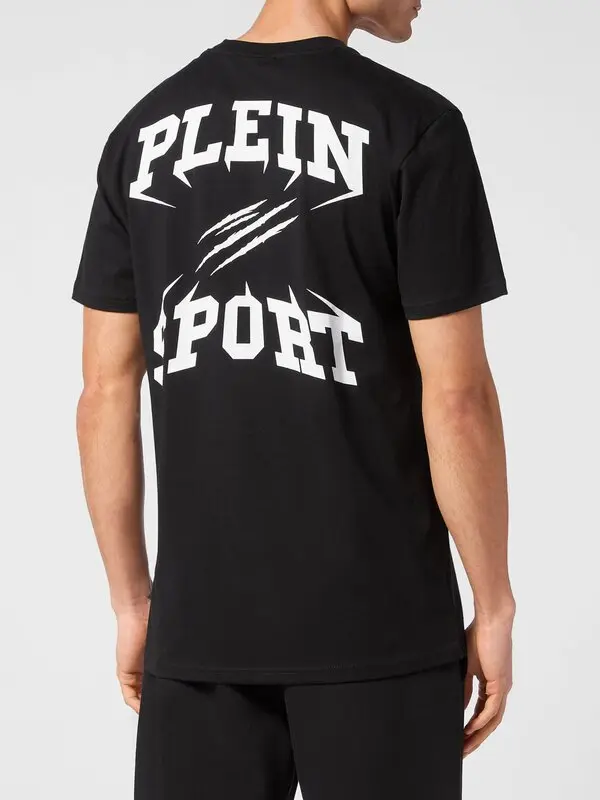PLEIN SPORT Cotton Jersey T-shirt With Crew Neck And Back Logo - White 1