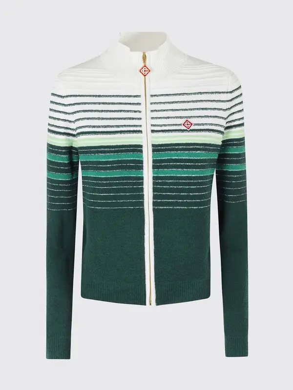 Casablanca Striped Zip-up Sweater