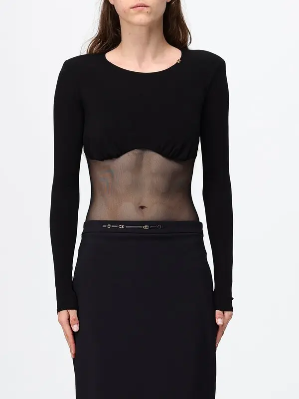 Elisabetta Franchi Bodysuit With Sheer Panel Detail