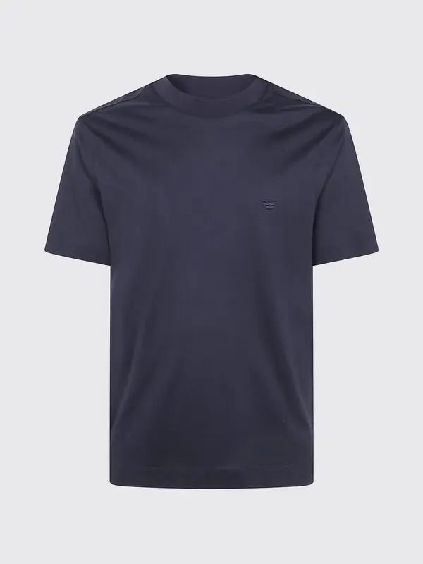 Emporio Armani Basic Short-sleeved Crewneck T-shirt In Pure Cotton - Black