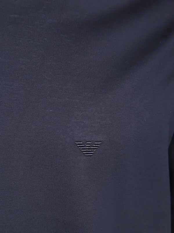 Emporio Armani Basic Short-sleeved Crewneck T-shirt In Pure Cotton - Black