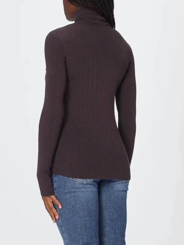 Elisabetta Franchi Slim Fit Silk Blend Long-sleeved Turtleneck Jumper - Cocoa