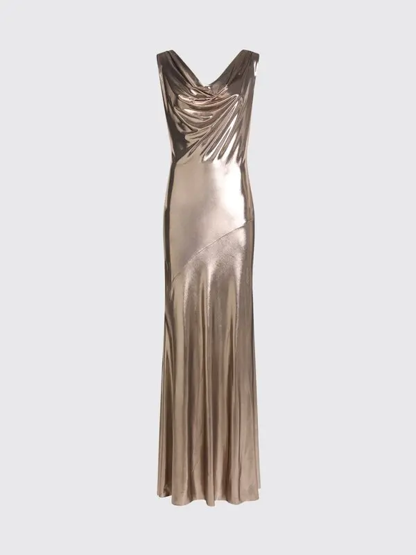 COLLINI MILANO 1937 Selene U-neck Lamé Jersey Long Evening Gown