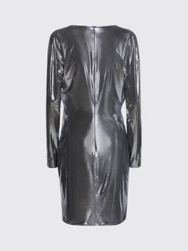 COLLINI MILANO 1937 Clarisse Lamé Jersey Mini Sheath Dress With V-neck