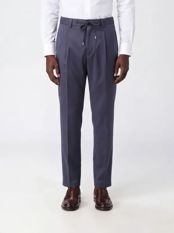 Herno Slim Fit Cotton Trousers With Drawstring Waist And Belt Loops - Black