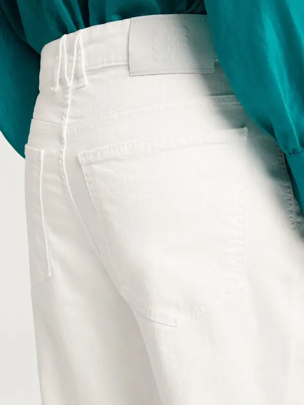 Momoni Aidan High-waisted Straight Leg Cropped Trousers In Stretch Cotton