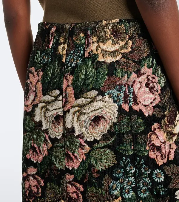 Dries Van Noten Floral Jacquard Midi Skirt - Multicoloured