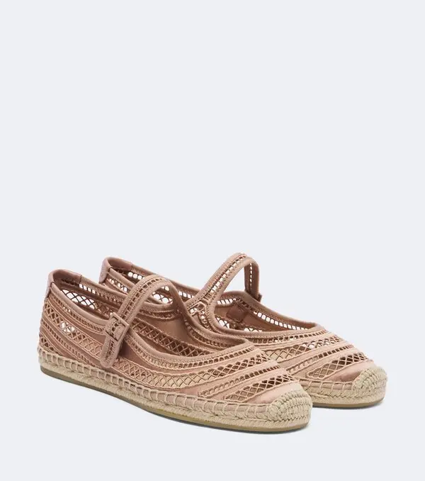 Tory Burch Open Weave Mary Jane Espadrilles - Pink