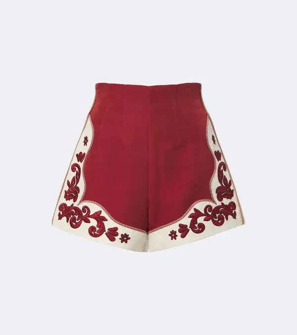 ALEMAIS Alémais Duke Embroide Wool-blend Shorts