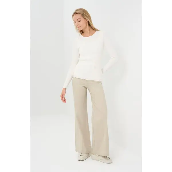 Anatomie Kris Double Collared Rib Pointelle Texture Sweater