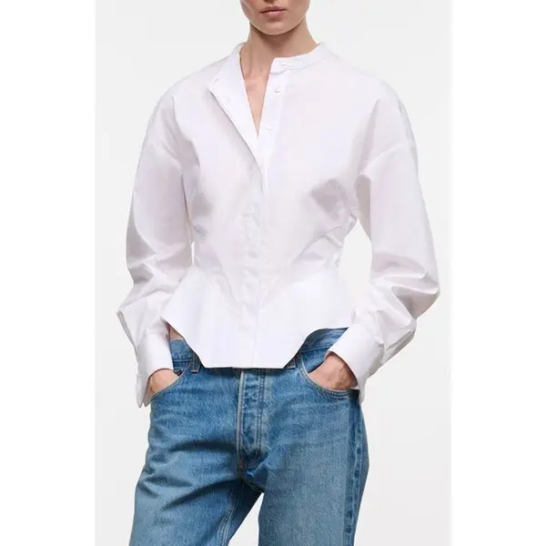 Staud Rhys Stretch Cotton Shirt