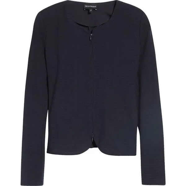 Emporio Armani Zip Front Collarless Jacket