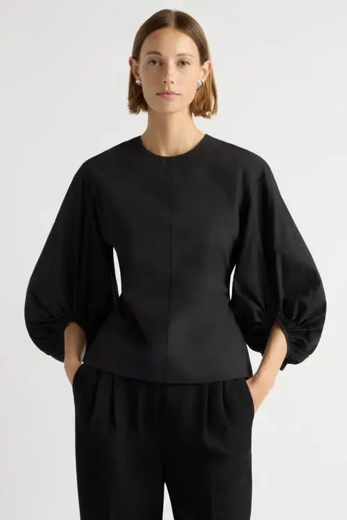 Modern Citizen Odessa Sculpted Balloon-sleeve Blouse