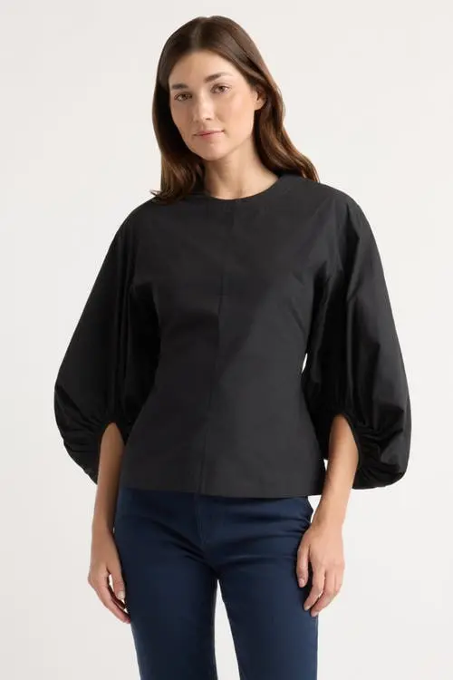 Modern Citizen Odessa Sculpted Balloon-sleeve Blouse