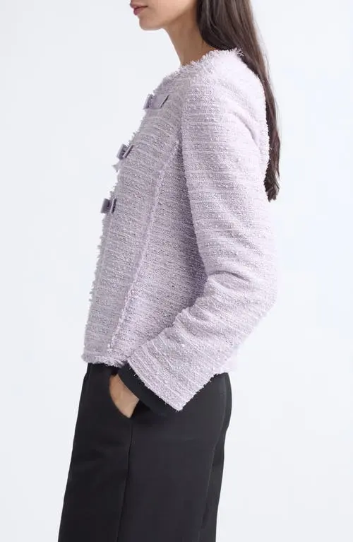 Emporio Armani Bow Detail Textured Jacket - Lilac