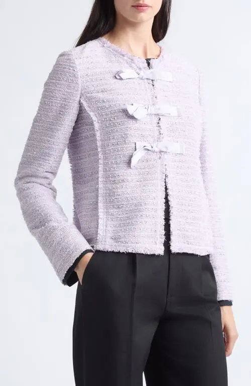 Emporio Armani Bow Detail Textured Jacket - Lilac