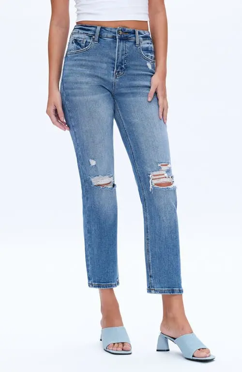 BAYEAS High Waist Ripped Straight Leg Jeans