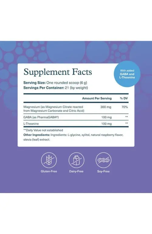 YOUTHEORY Relax Magnesium Powder Vegan Stress Relief Supplement 4.4 Oz
