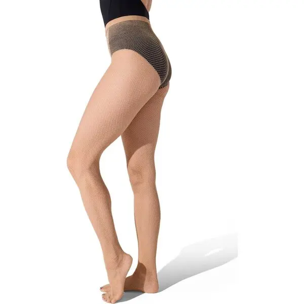 CAPEZIO Classic Fishnet Seamless Tights - Medium Brown