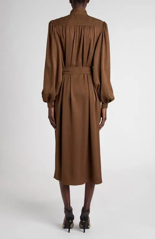 Valentino Garavani Mossi Jacquard Silk Midi Dress