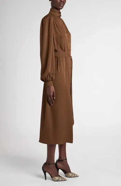 Valentino Garavani Mossi Jacquard Silk Midi Dress