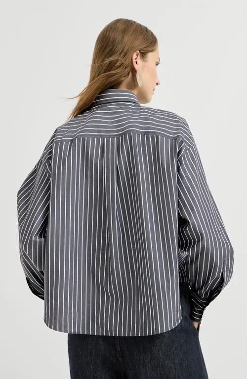 Brunello Cucinelli Striped Cotton Poplin Shirt
