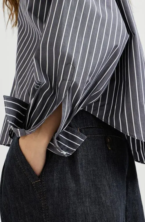 Brunello Cucinelli Striped Cotton Poplin Shirt
