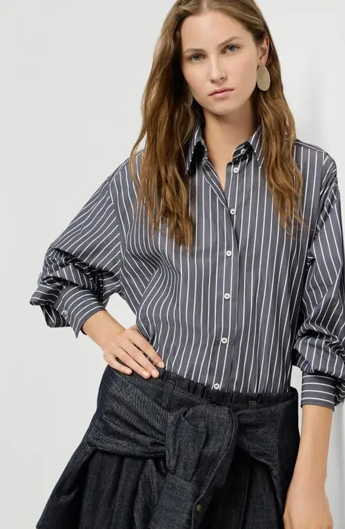 Brunello Cucinelli Striped Cotton Poplin Shirt
