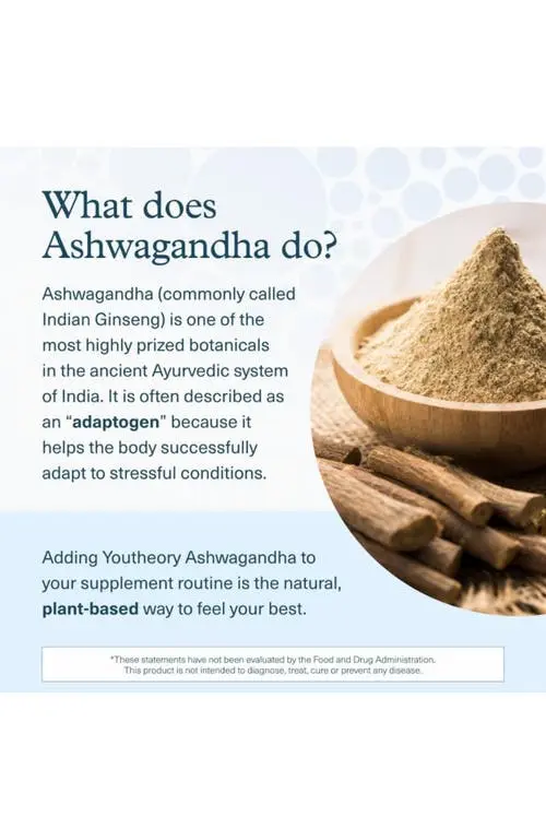YOUTHEORY Ashwagandha Liquid Stress Relief Supplement Ksm-66 12 Packets