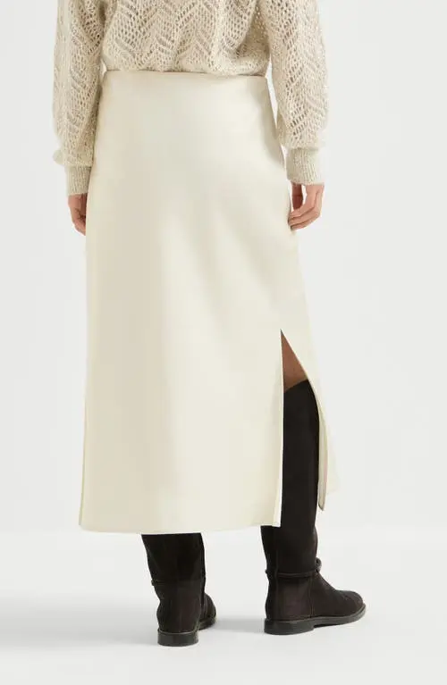 Brunello Cucinelli Satin Cady Fluid Pencil Skirt
