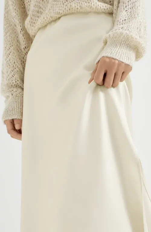 Brunello Cucinelli Satin Cady Fluid Pencil Skirt