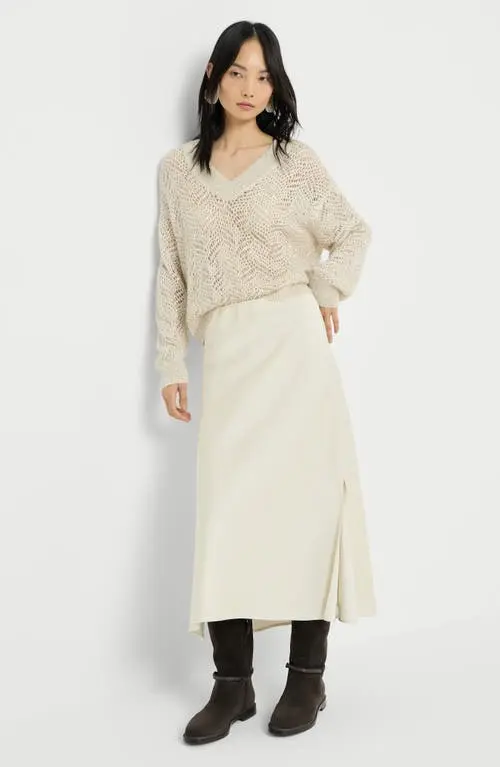 Brunello Cucinelli Satin Cady Fluid Pencil Skirt