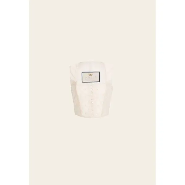 Agua Bendita Cornalina Playa Cropped Top - Ivory