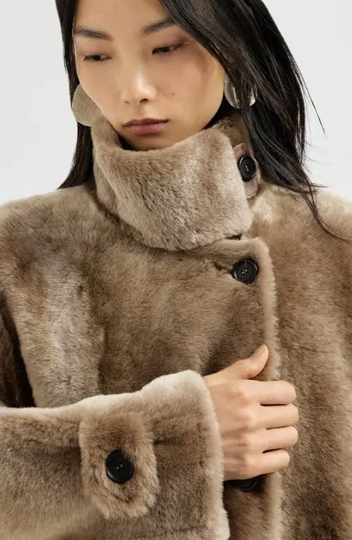 Brunello Cucinelli Shearling Coat With Belt And Monili