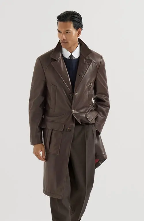 Brunello Cucinelli Nappa Leather Overcoat With Thermore® Padding