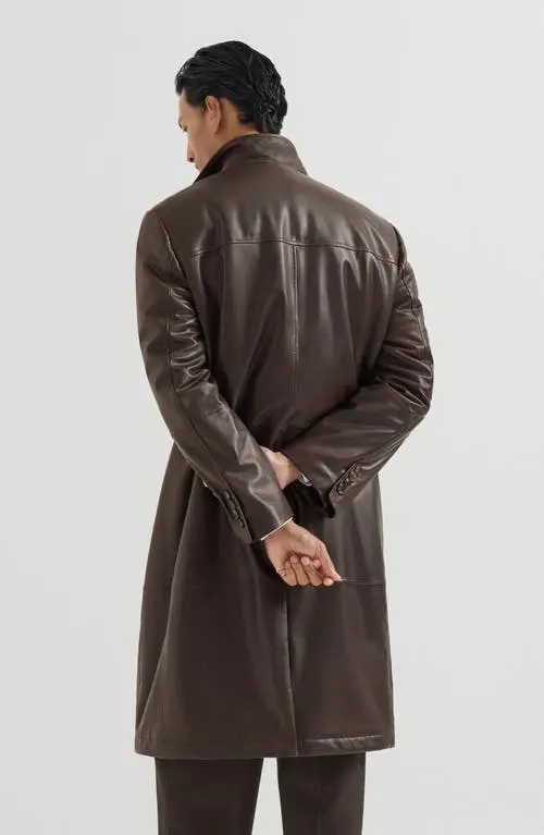 Brunello Cucinelli Nappa Leather Overcoat With Thermore® Padding