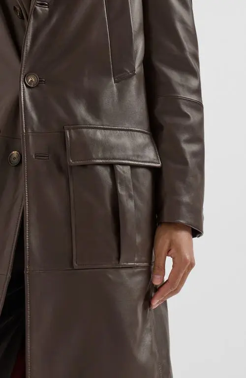 Brunello Cucinelli Nappa Leather Overcoat With Thermore® Padding