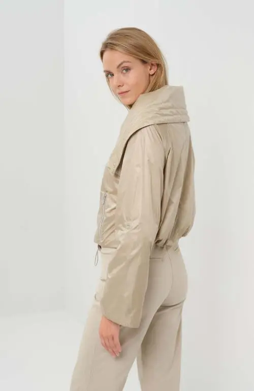 Anatomie Casey Cropped Windbreaker With Shawl Collar