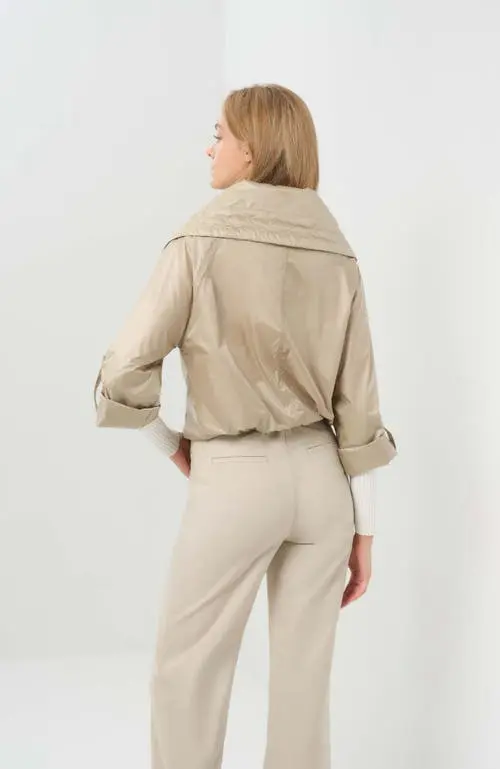 Anatomie Casey Cropped Windbreaker With Shawl Collar