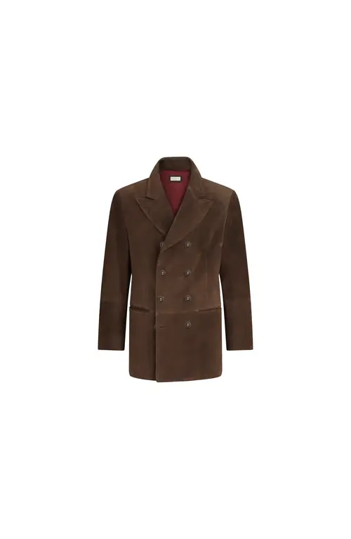 Brunello Cucinelli Suede Pea Coat
