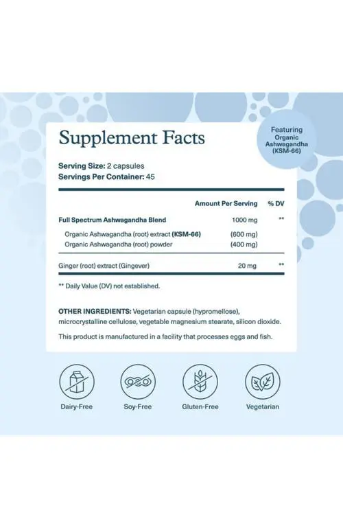 YOUTHEORY Ashwagandha 1000 Mg Stress Support Supplement 90 Vegetarian Capsules