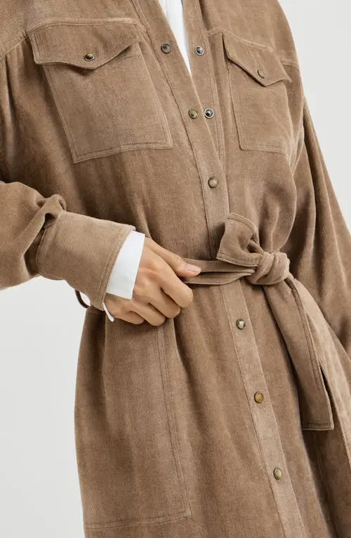 Brunello Cucinelli Fluid Corduroy Shirt Dress - Cappuccino