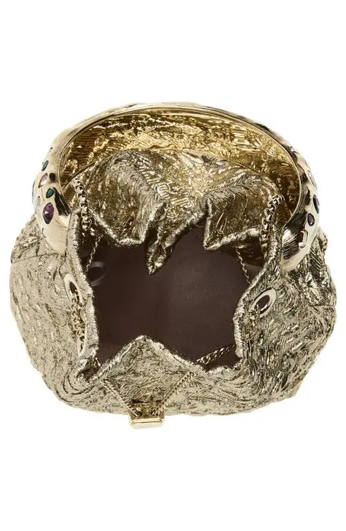 JIMMY CHOO Bon Bon Puckered Metallic Jacquard Top Handle Bag