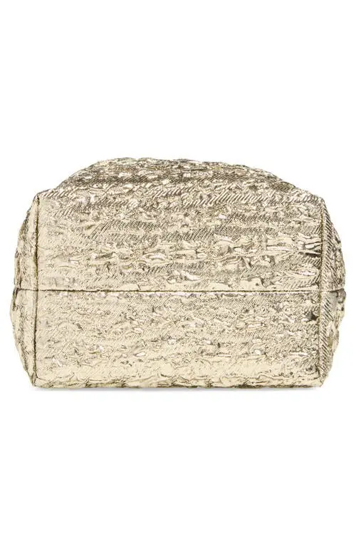 JIMMY CHOO Bon Bon Puckered Metallic Jacquard Top Handle Bag