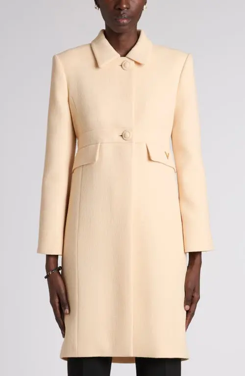 Valentino Garavani Wool Crepe Coat - Beige