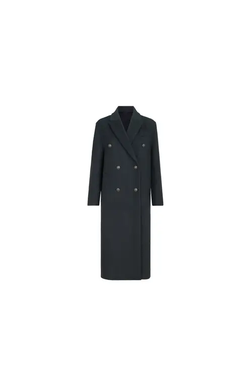 Brunello Cucinelli Hand-crafted Cashmere Beaver Double Cloth Coat With Monili Embellishment