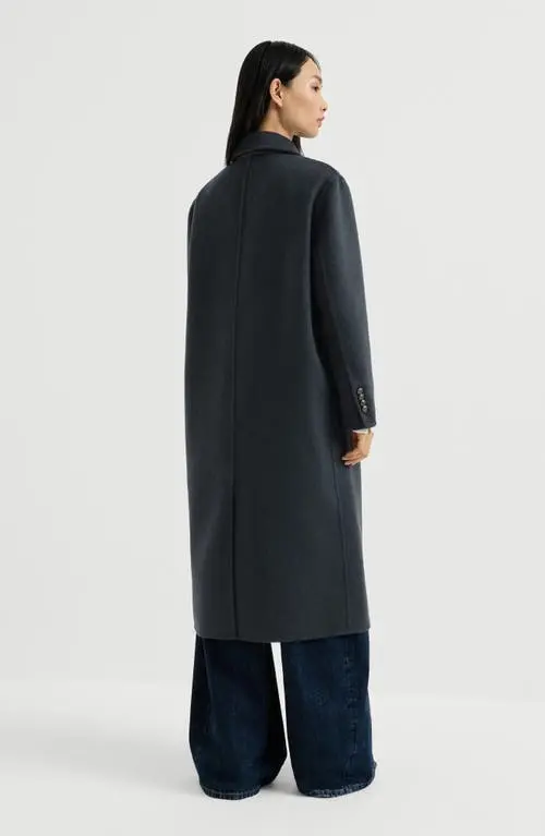 Brunello Cucinelli Hand-crafted Cashmere Beaver Double Cloth Coat With Monili Embellishment