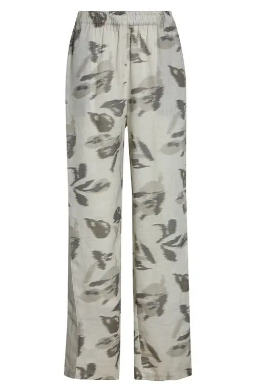 Emporio Armani Patterned Linen Wide Leg Pants