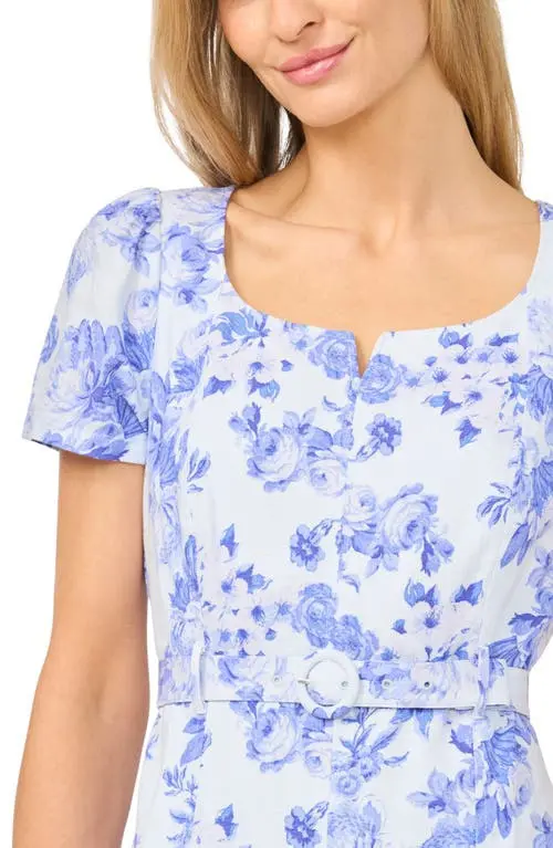 CECE DUPRAZ Floral Print Notched Neck Tiered Maxi Dress - Frshlavender